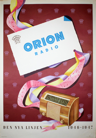 Original authentic vintage poster - Title: 'Orion Radio 1946' designed ...