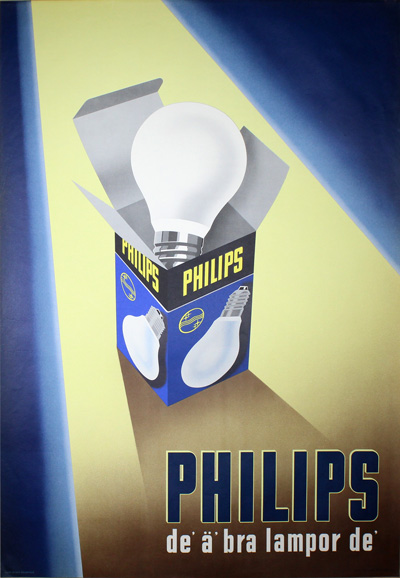 Original vintage poster: Philips Light Bulb designed by Anders Beckman ...