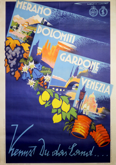 Original authentic vintage poster - Title: 'Italy Italia - Merano ...