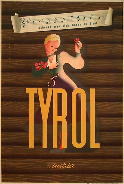 Original authentic vintage poster - Title: 'Tyrol - Austria' designed ...