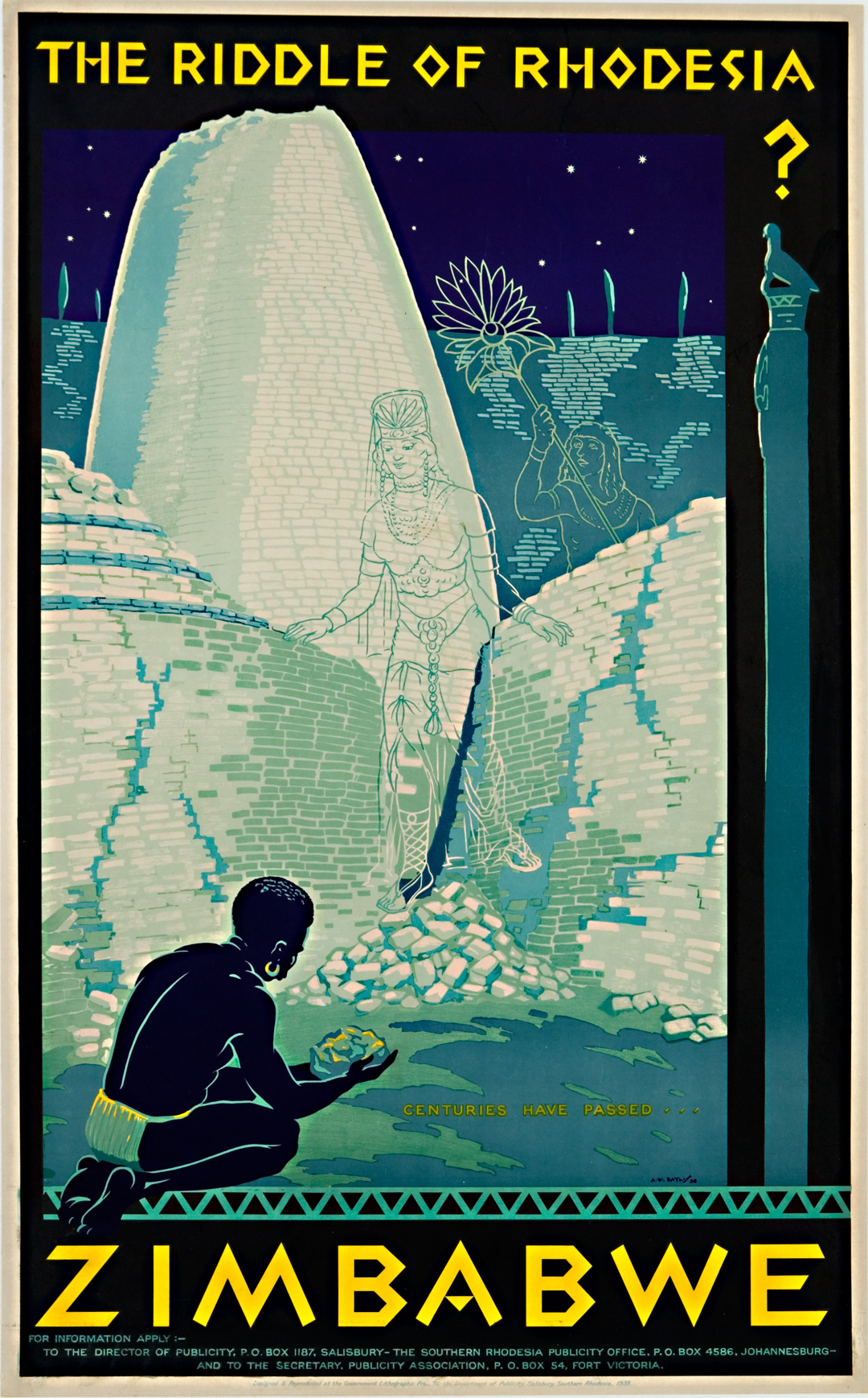 Original authentic vintage poster - Title: 'Zimbabwe - The Riddle of ...