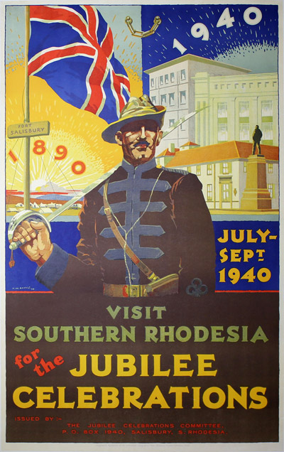 Original authentic vintage poster - Title: 'Visit Southern Rhodesia ...