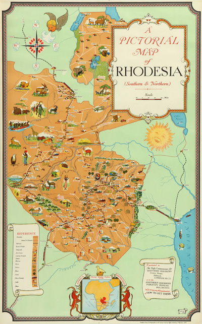 Original authentic vintage poster - Title: 'Rhodesia' designed by ...
