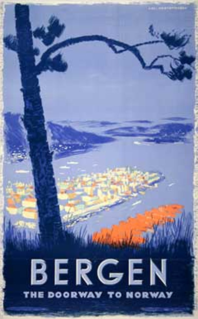 Original vintage poster: Bergen - the Doorway to Norway sold at ...