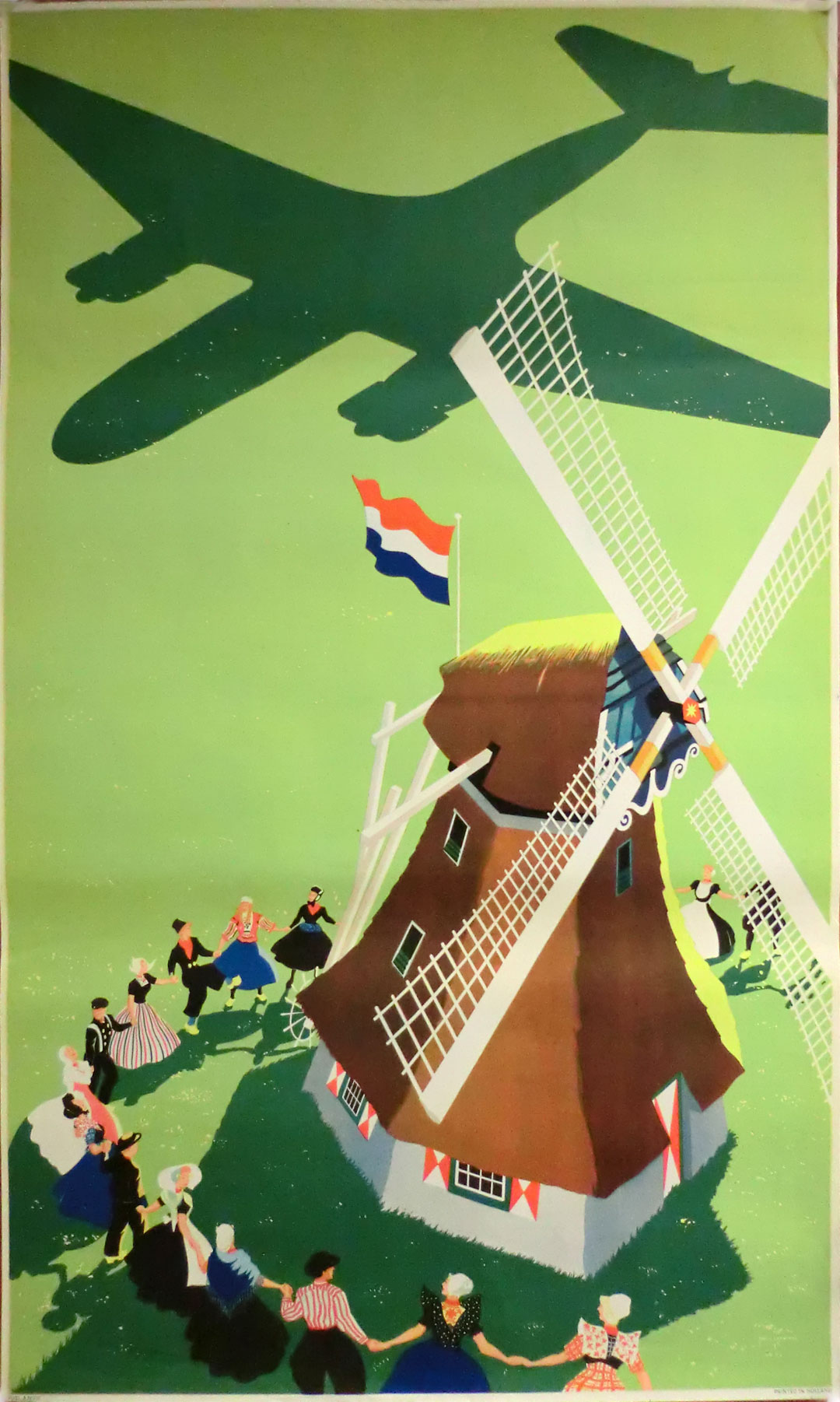 Original Vintage Poster Holland Windmill Designed By Erkelens Paul