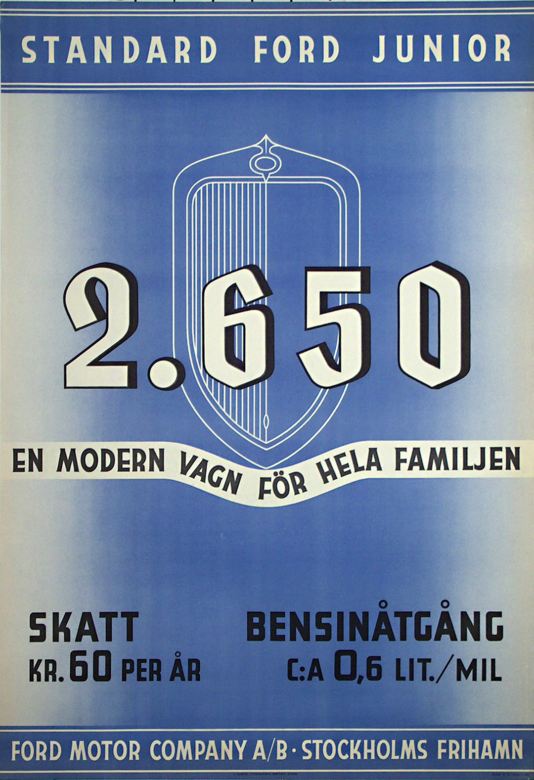 Standard Ford Junior (Model Y) (1930s) - Original Vintage Poster ...