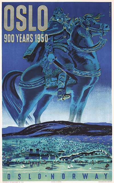 Original authentic vintage poster - Title: 'Oslo - 900 Years' designed ...