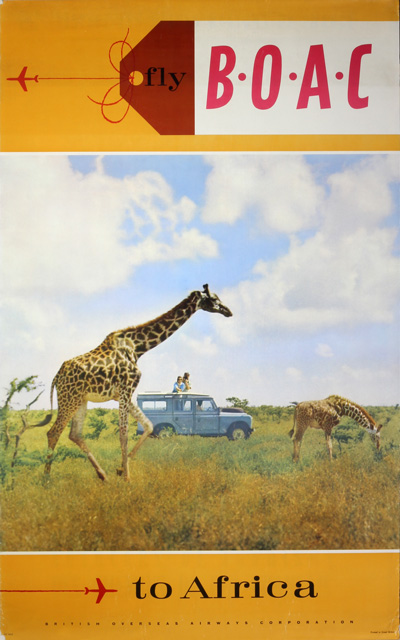 Original authentic vintage poster - Title: 'Fly BOAC to Africa' - sold