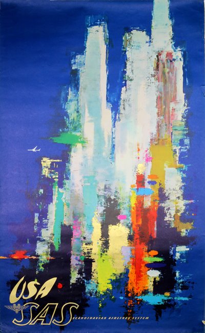 Original authentic vintage poster - Title: 'SAS - New York USA ...