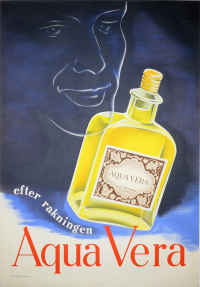 Aqua Vera After Shave (1947) - Original Vintage Poster | PosterTeam