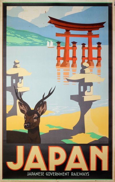 Original authentic vintage poster - Title: 'Japan - Japanese Government Railways' designed by ...