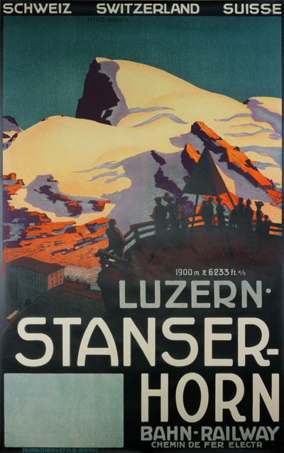 Luzern Stanserhorn-Bahn Railway (1913) - Original Vintage Poster ...