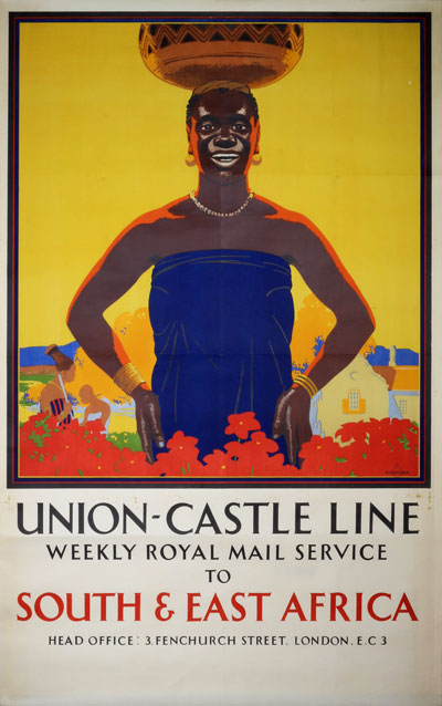 Original authentic vintage poster - Title: 'Union-Castle Line to South ...