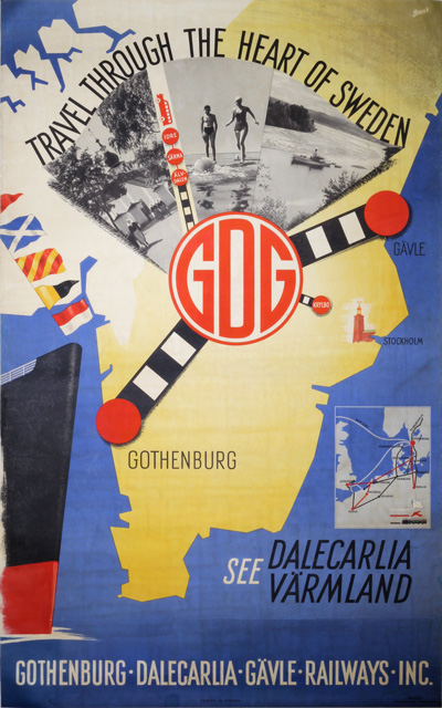 Sweden - GDG Gothenburg Dalecarlia Gavle Railways (1930s) - Original ...