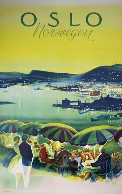 Original authentic vintage poster - Title: 'Oslo - Norwegen' designed ...