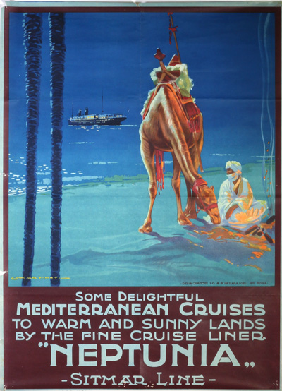 Neptunia - Sitmar Line (1927) - Original Vintage Poster | PosterTeam