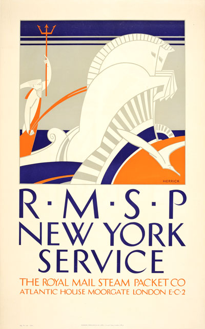 RMSP New York Service (1924) - Original Vintage Poster | PosterTeam