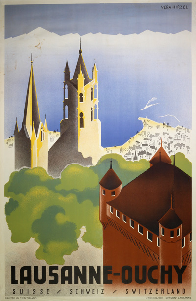 Original authentic vintage poster - Title: 'Lausanne-Ouchy - Suisse ...