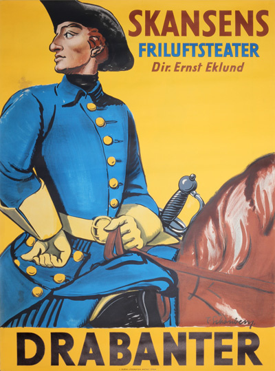 Original authentic vintage poster - Title: 'Drabanter Skansen ...