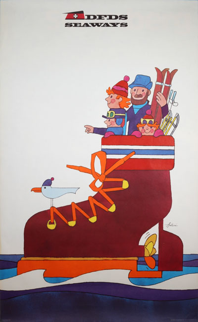 Original authentic vintage poster - Title: 'DFDS Seaways Winter ...