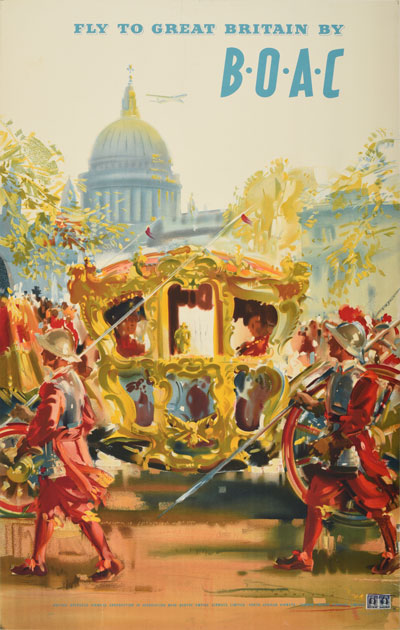 Original authentic vintage poster - Title: 'Fly to Great Britain by ...