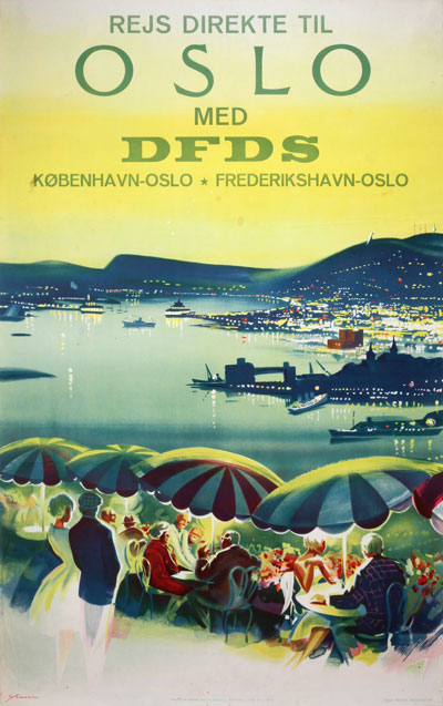 Original vintage poster: Oslo med DFDS sold at posterteam.com