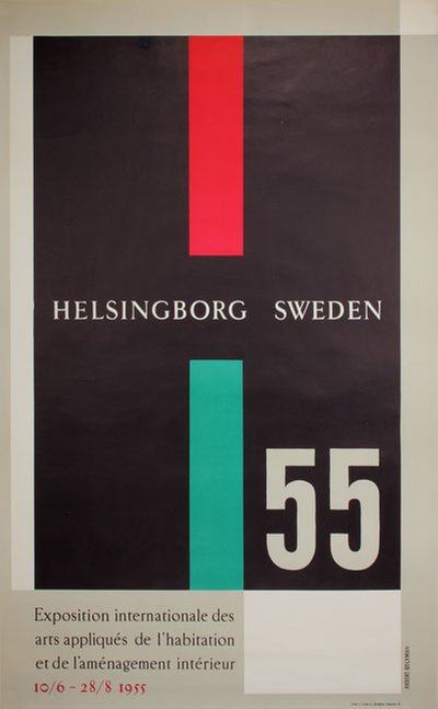 H55 Helsingborg Sweden (1955) - Original Vintage Poster | PosterTeam