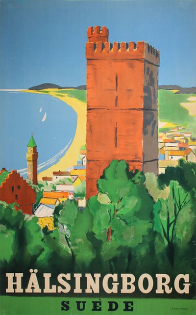 Original authentic vintage poster - Title: 'Hälsingborg - Suede ...