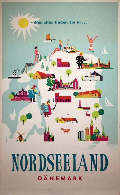 Nordseeland Dänemark - Sjælland Zealand Denmark (1950s) - Original ...