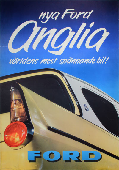Original authentic vintage poster - Title: 'Ford Anglia 105e 1959 ...