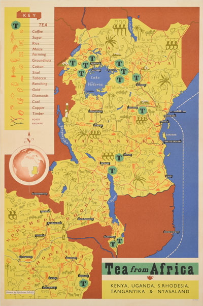 Original authentic vintage poster - Title: 'Tea from Africa' designed ...