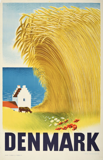 Original authentic vintage poster - Title: 'Denmark' designed by ...