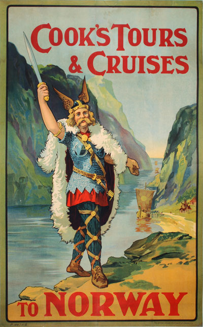 Original authentic vintage poster - Title: 'Cooks Cruises to Norway ...
