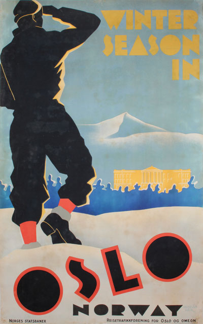 Original authentic vintage poster - Title: 'Winter Season in Oslo ...