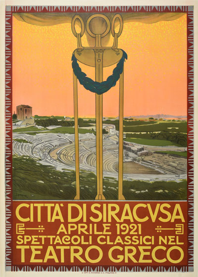 Original authentic vintage poster - Title: 'Siracusa Teatro Greco 1921 ...