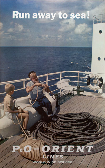 Run away to sea! - PO-Orient Lines (1958) - Original Vintage Poster ...