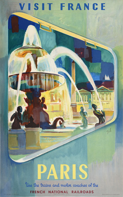 Original authentic vintage poster - Title: 'Visit France Paris ...