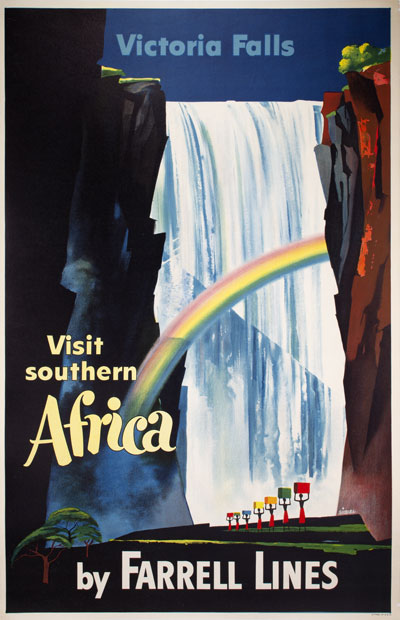 Original authentic vintage poster - Title: 'Victoria Falls Africa by ...