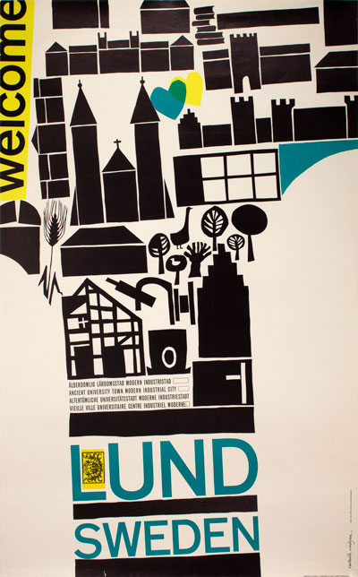 Lund Sweden (1961) - Original Vintage Poster | PosterTeam
