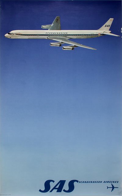 SAS Scandinavian Airlines Douglas DC-8 (1960s) - Original Vintage ...