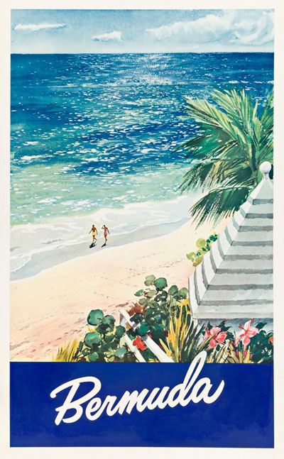 Original authentic vintage poster - Title: 'Bermuda' designed by Lemen ...