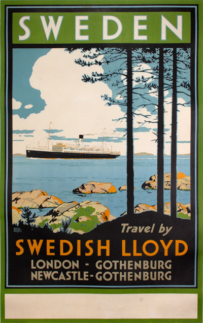 Original authentic vintage poster - Title: 'Sweden - Travel by Swedish ...