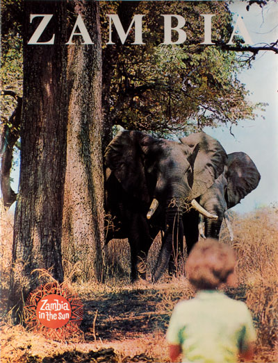 Original authentic vintage poster - Title: 'Zambia in the sun Elephants ...
