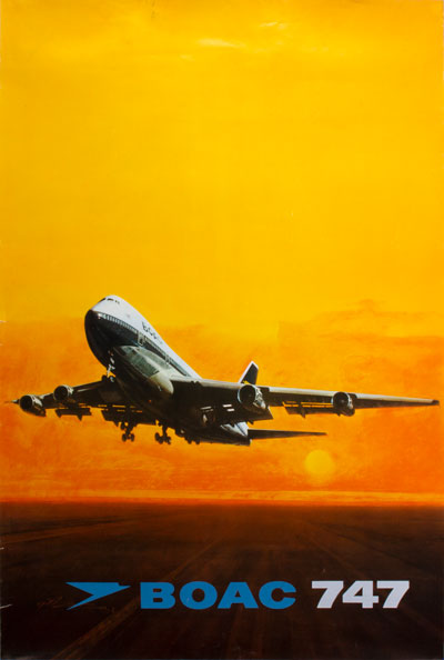 BOAC 747 (1970s) - Original Vintage Poster | PosterTeam