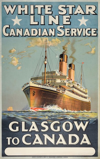 Original authentic vintage poster - Title: 'White Star Line Canada ...
