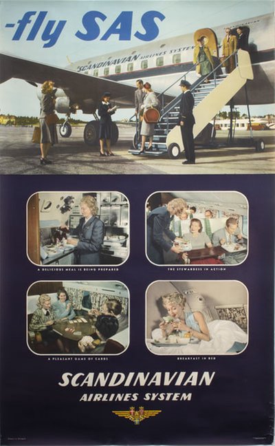 Original authentic vintage poster - Title: 'Fly SAS' - sold