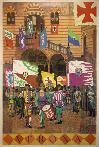 Original authentic vintage poster - Title: 'Verona - Italy' - for sale