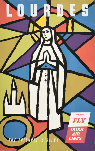 Original vintage poster: Lourdes Irish Air Lines for sale