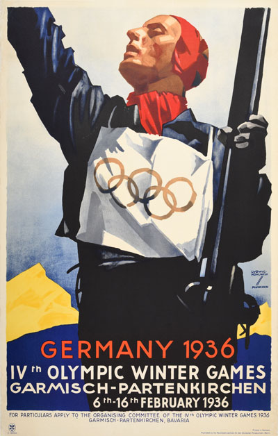 Original authentic vintage poster - Title: 'IV Winter Olympic Games ...