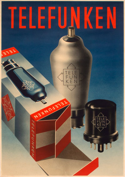 Original authentic vintage poster - Title: 'Telefunken vacuum tube' - sold